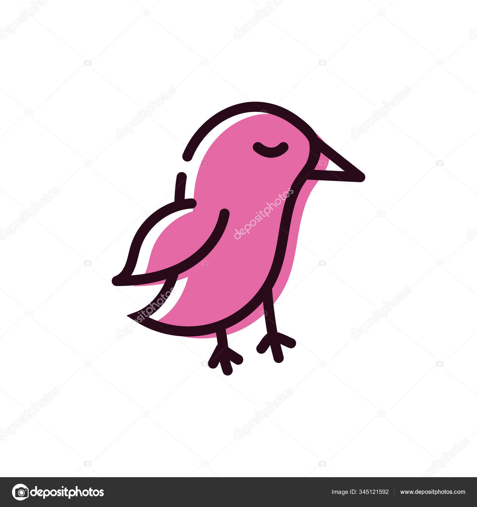 Cute little bird animal icon Stock Vector by ©yupiramos 345121592