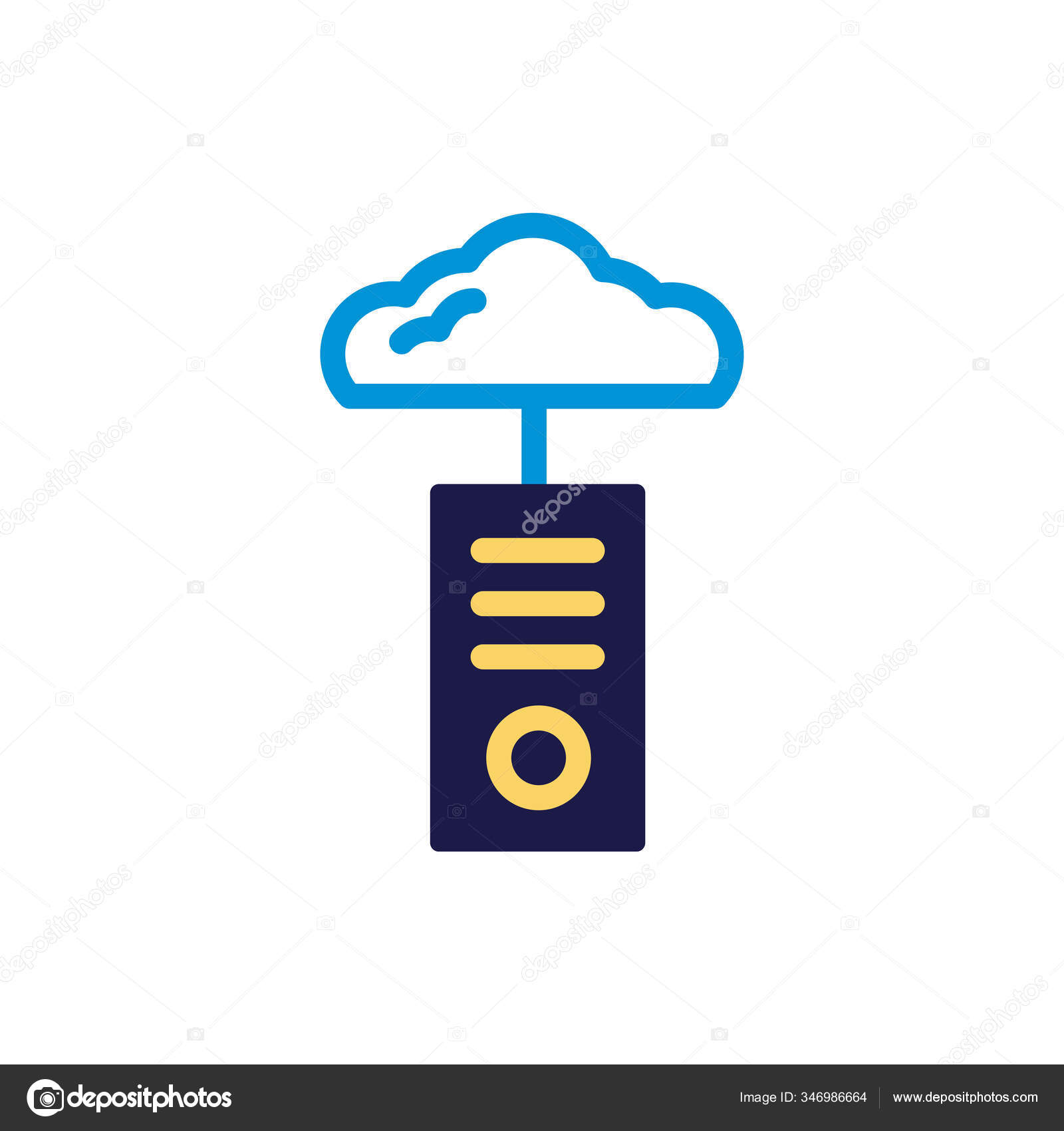 Cloud computing with server lineal color style Stock Vector Image by ©yupiramos #346986664