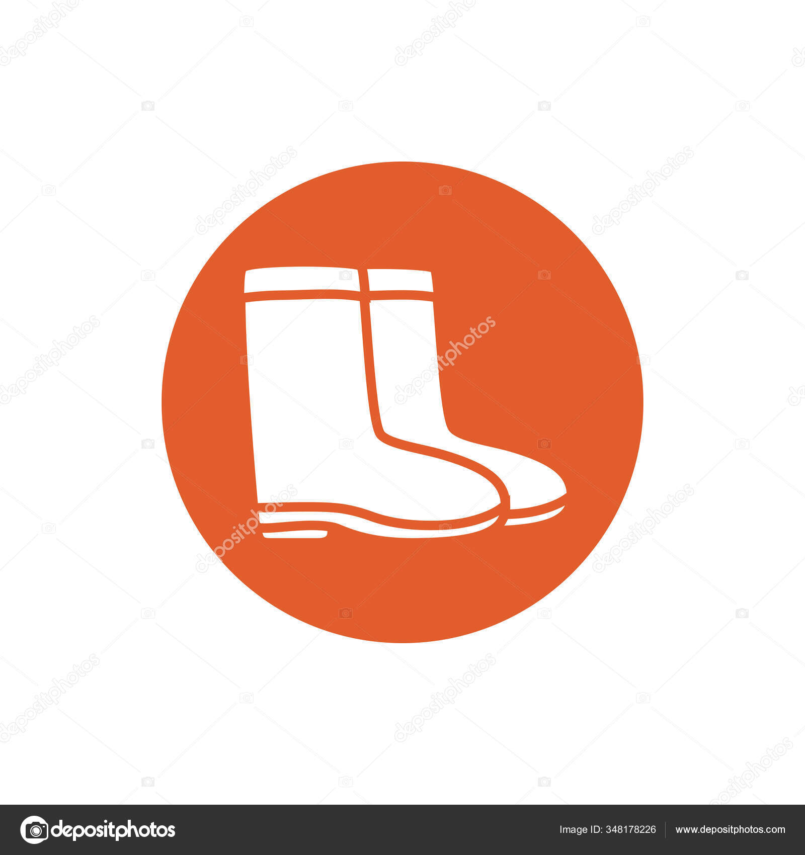 Rubber boots farm shoes block style Stock Vector Image by ©yupiramos ...
