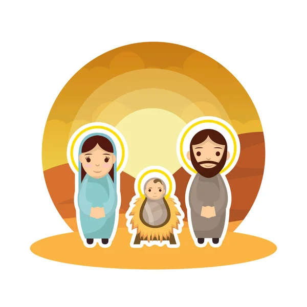Cute holy family manger characters Stock Vector Image by ©yupiramos ...