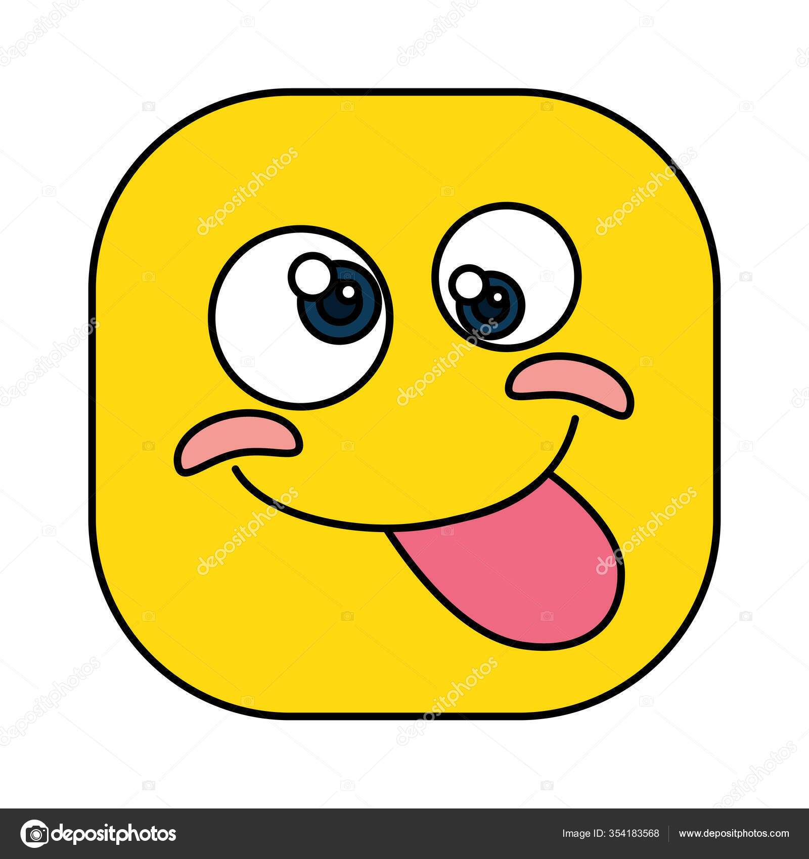 Funny square emoticon crazy isolated icon Stock Vector by ©yupiramos ...