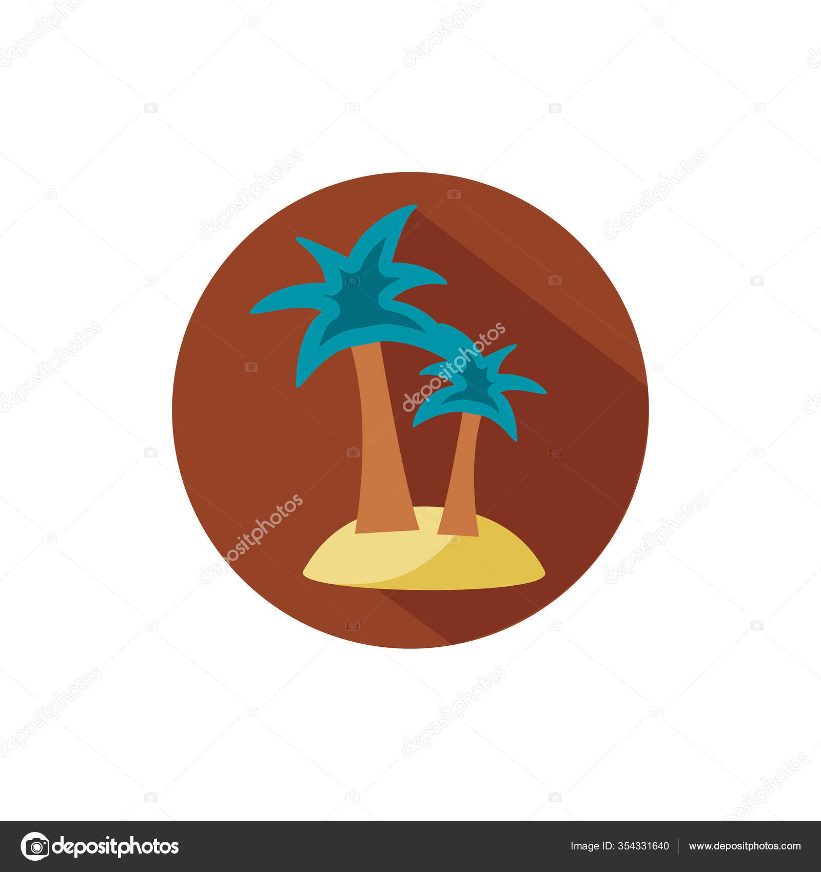 Tree palms summer block style icon Stock Illustration by ©yupiramos ...