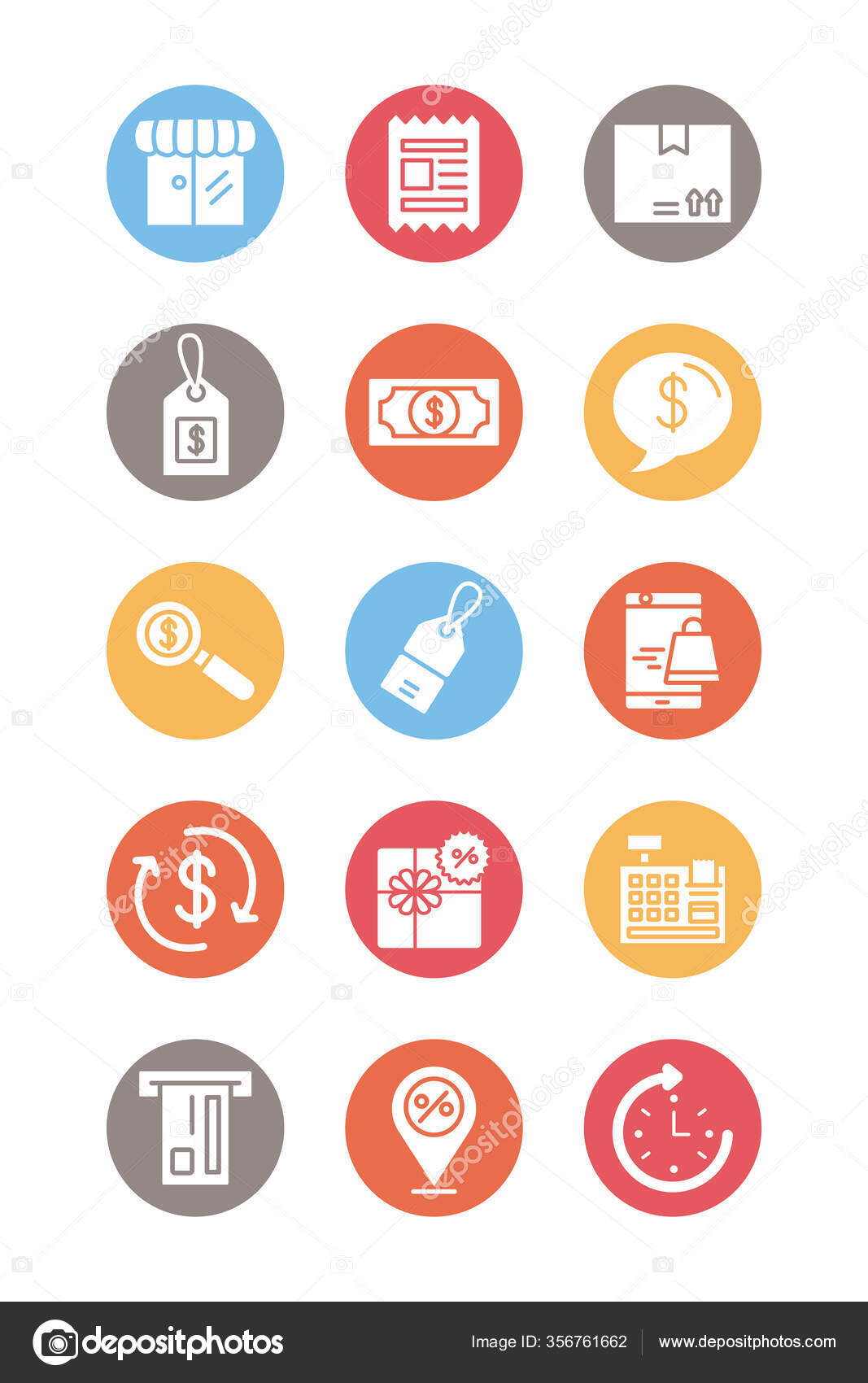 Bundle of commercial set icons Stock Vector by ©yupiramos 356761662