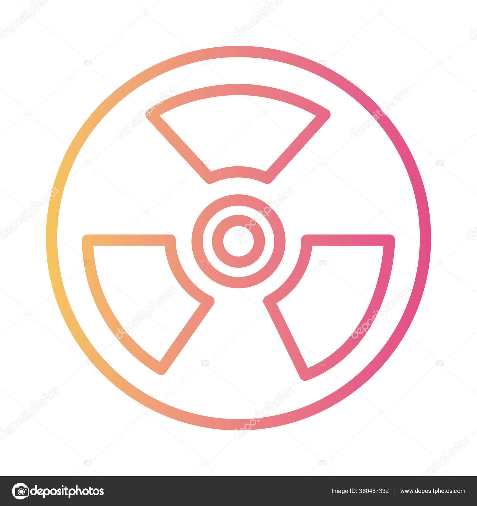 Nuclear caution signal linear gradient style icon Stock Vector Image by ...