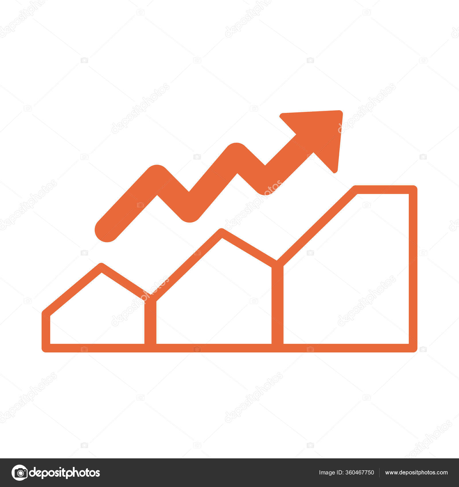 Statistics with arrow up infographic line style Stock Vector Image by ...
