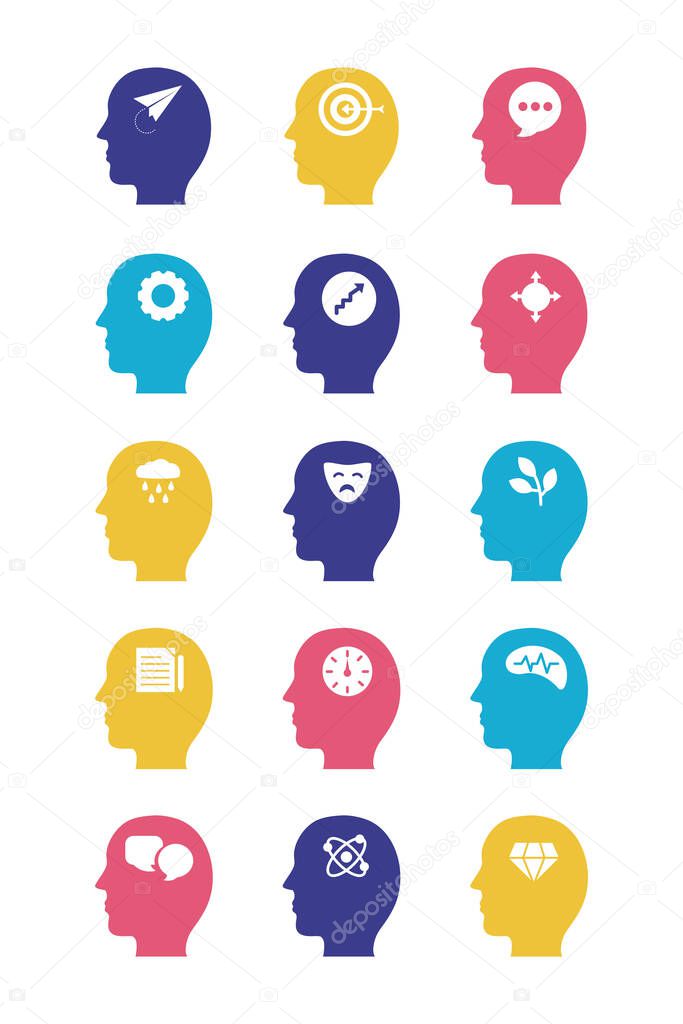 paquete de perfiles de salud mental silueta icono de estilo 2023