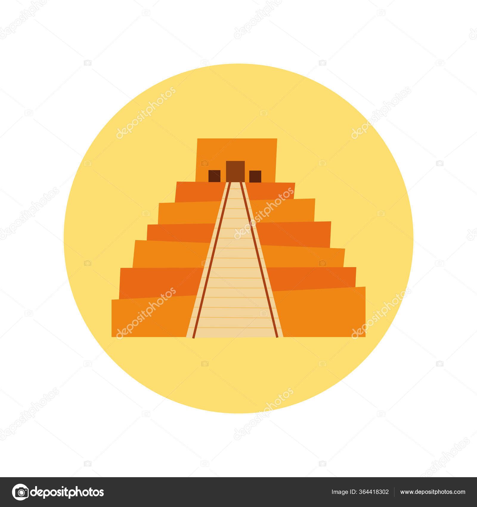 Mexican pyramid culture block and flat style icon Stock Vector Image by ...