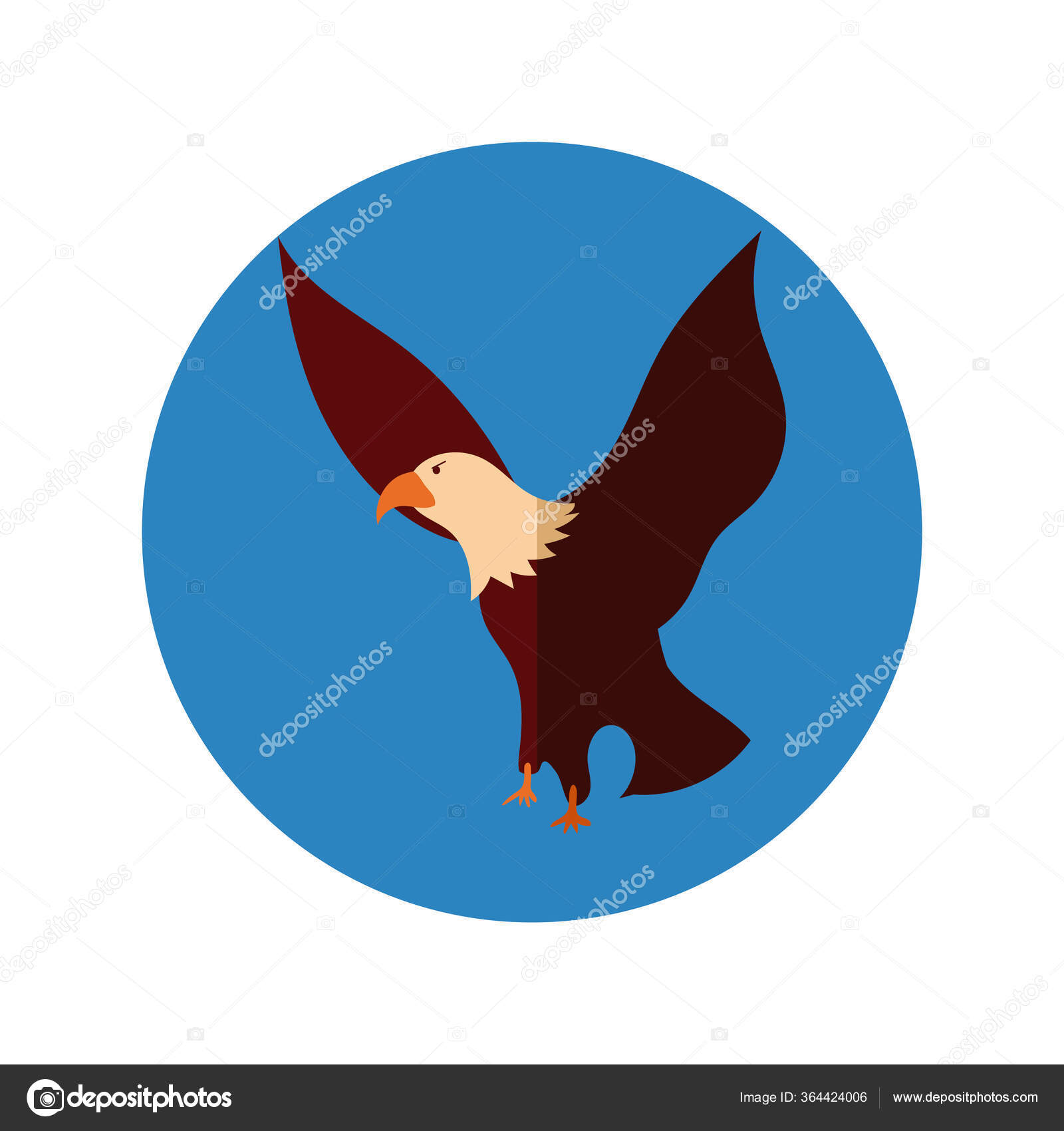 Eagle bald usa block and flat style Stock Vector by ©yupiramos 364424006