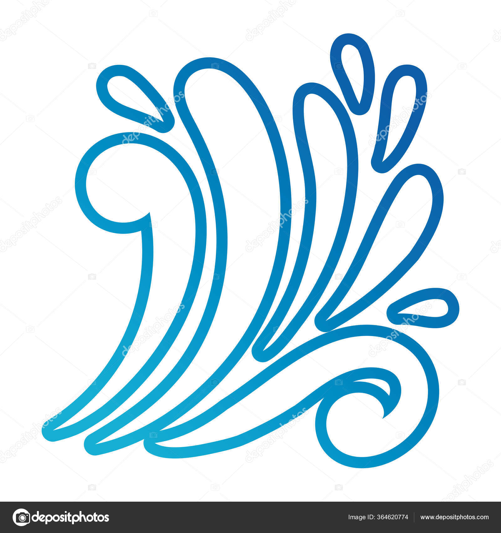 Water ocean splash line gradient style icon — Stock Vector © yupiramos ...