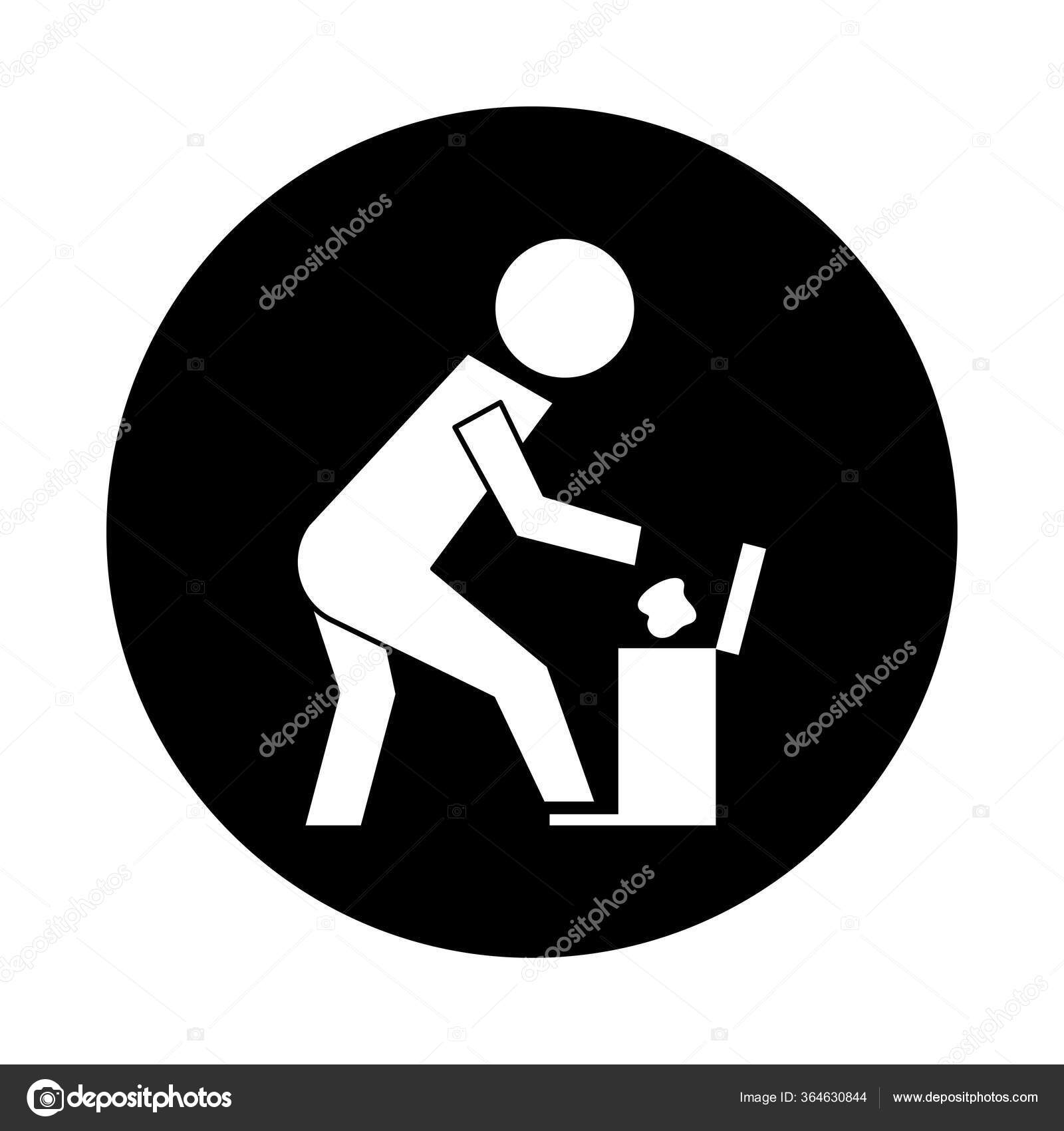 Human throwing garbage in pot pictogram block style Stock Vector Image ...