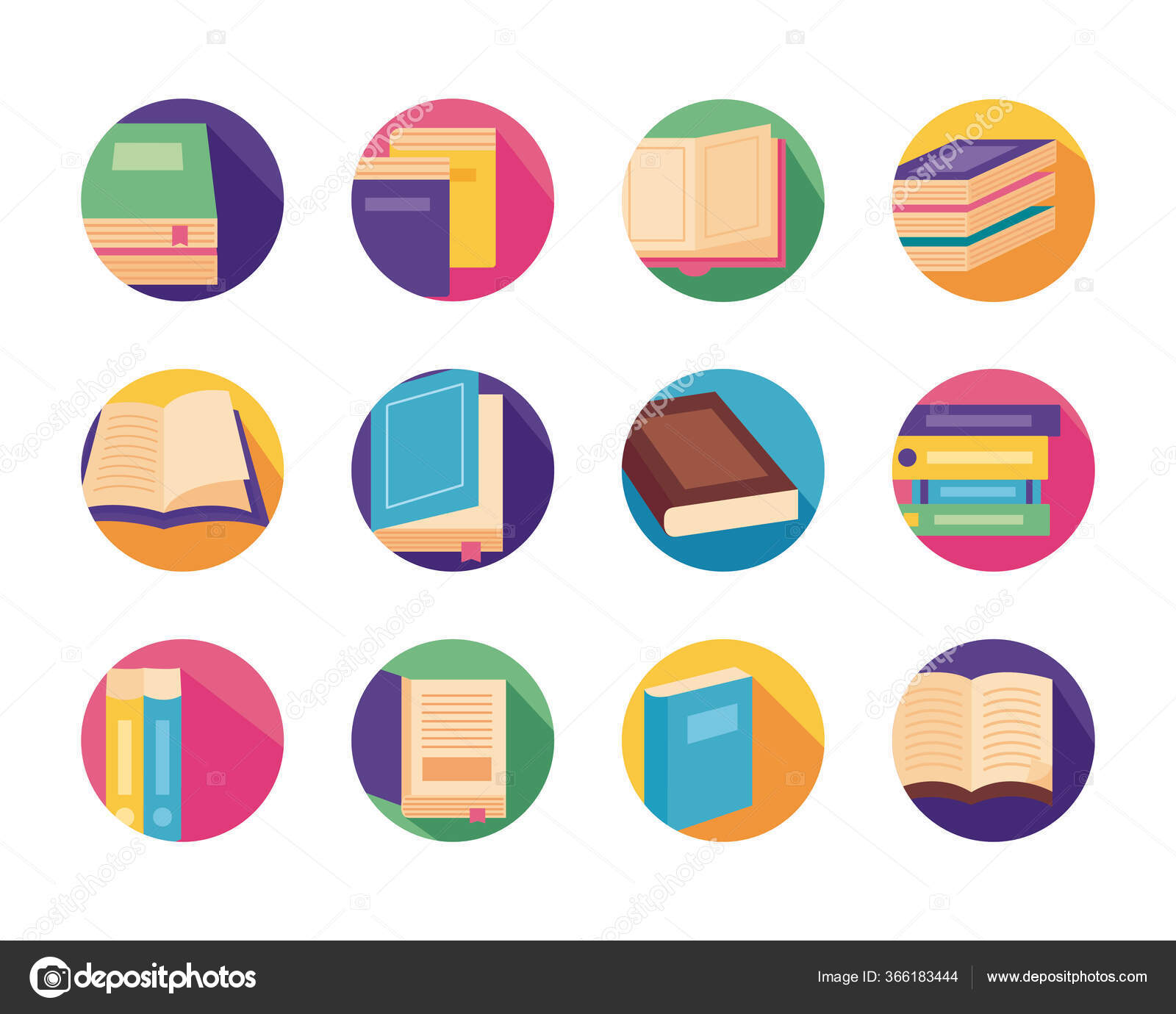 Bundle of text books block style icons Stock Vector Image by ©yupiramos ...