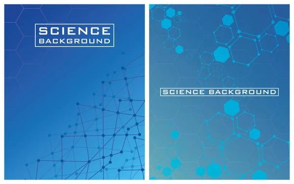 Two blues colors science backgrounds with lines structures Stock Vector ...