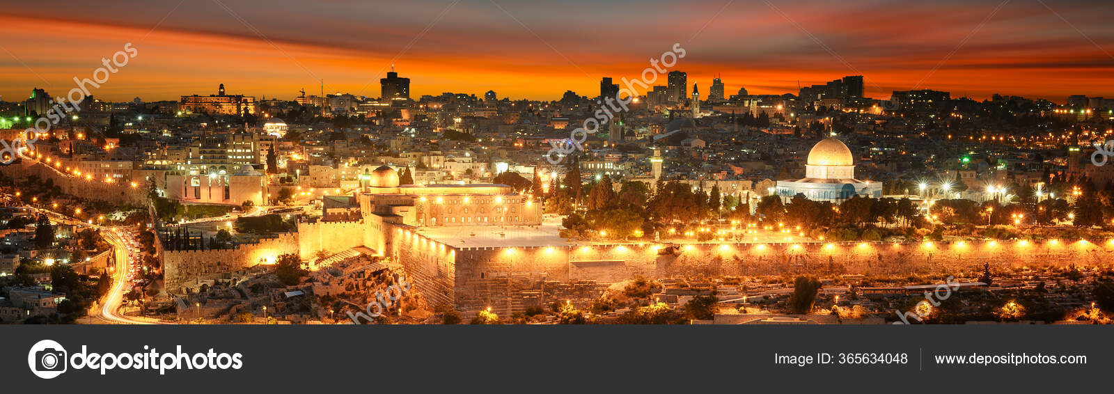 View Jerusalem Old City Sunset Israel Stock Photo by ©ventdusud 365634048