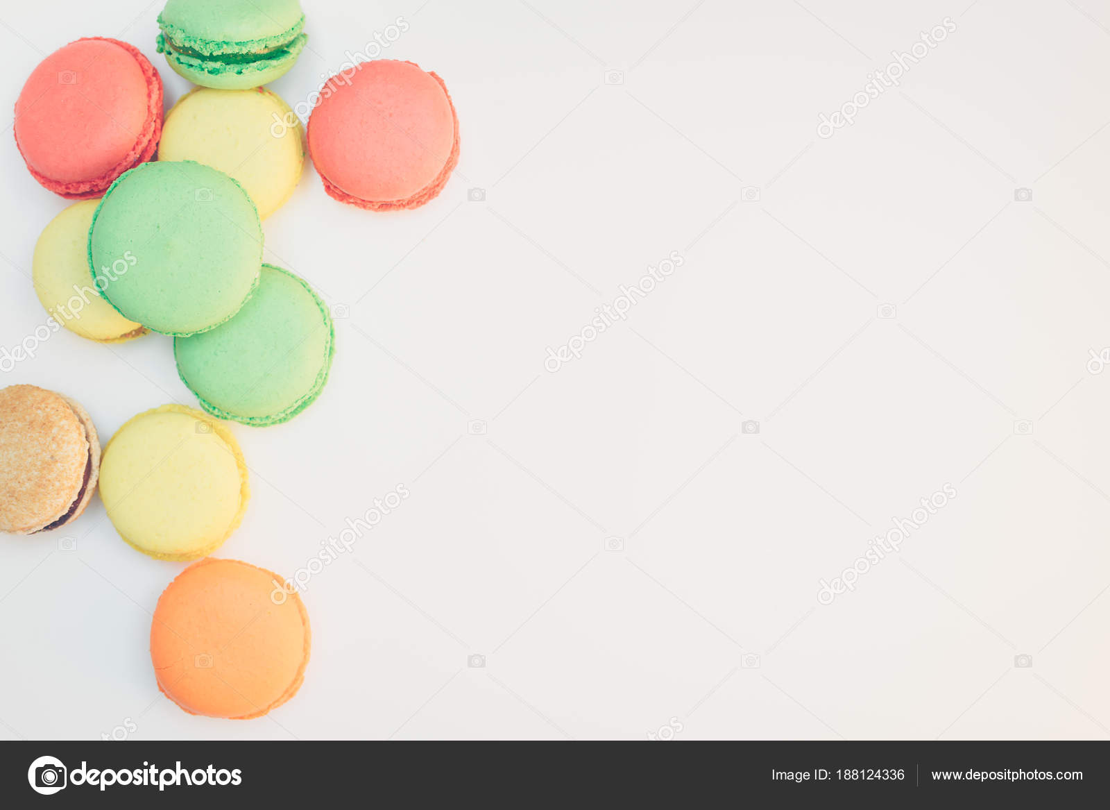 Assorted sweet pastel color macaroons Stock Photo by ©dvoevnore 188124336
