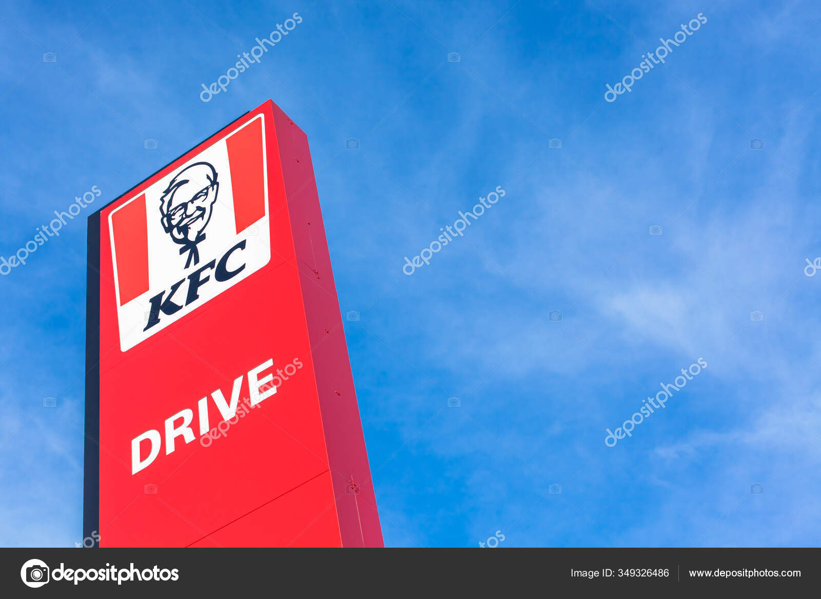 Kfc Kentucky Fried Chicken Drive Fast Food Restaurant Logo Its – Stock ...