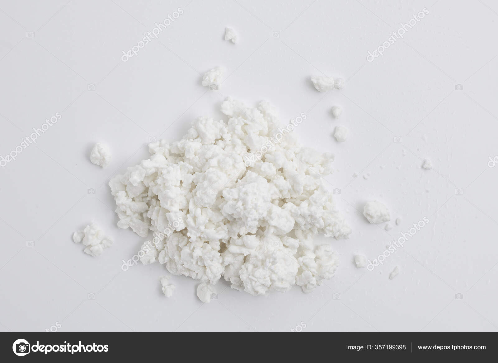 White Cottage Cheese Isolated White Background Stock Photo by ...