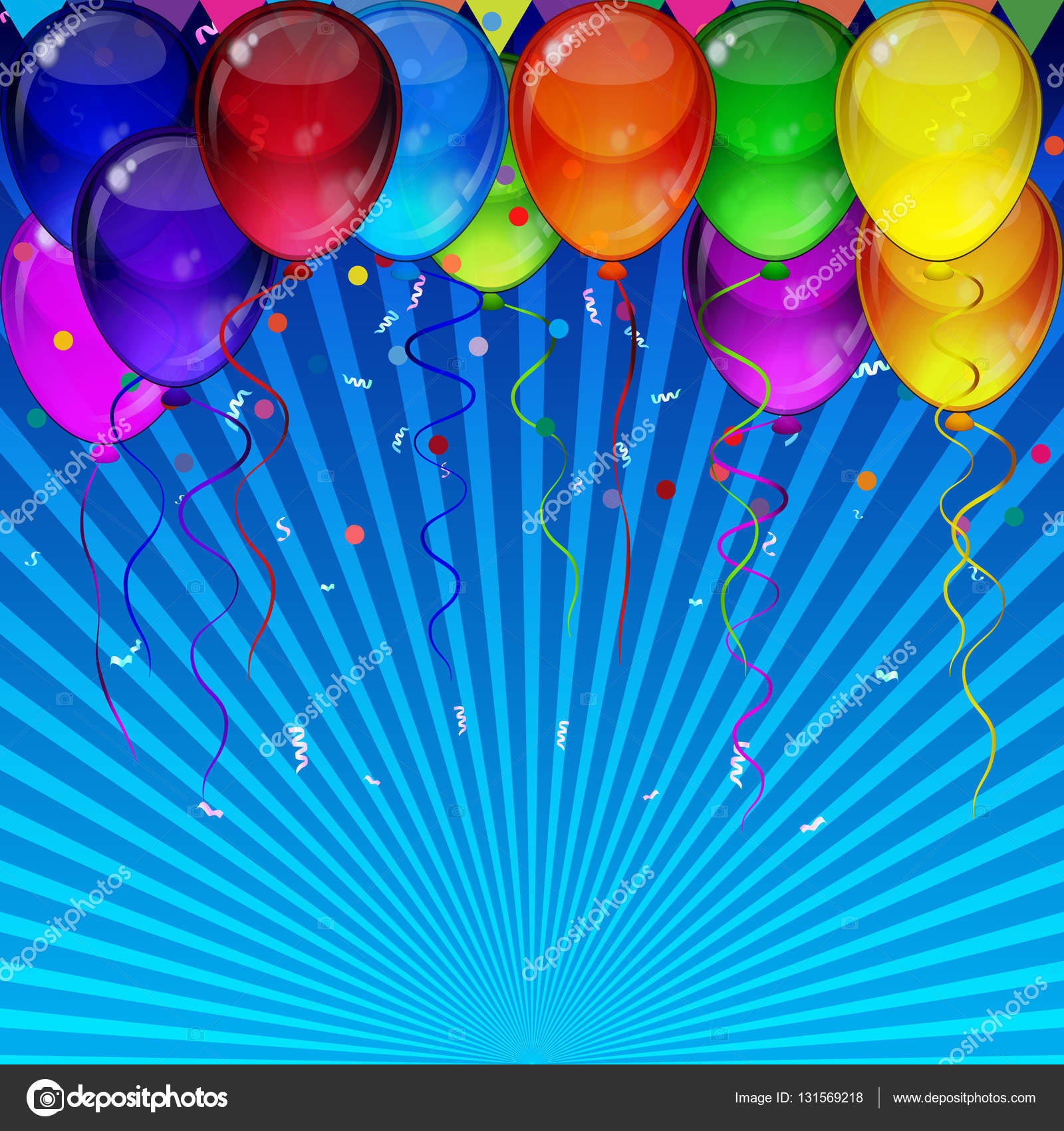Birthday party vector background - colorful festive balloons. Stock ...
