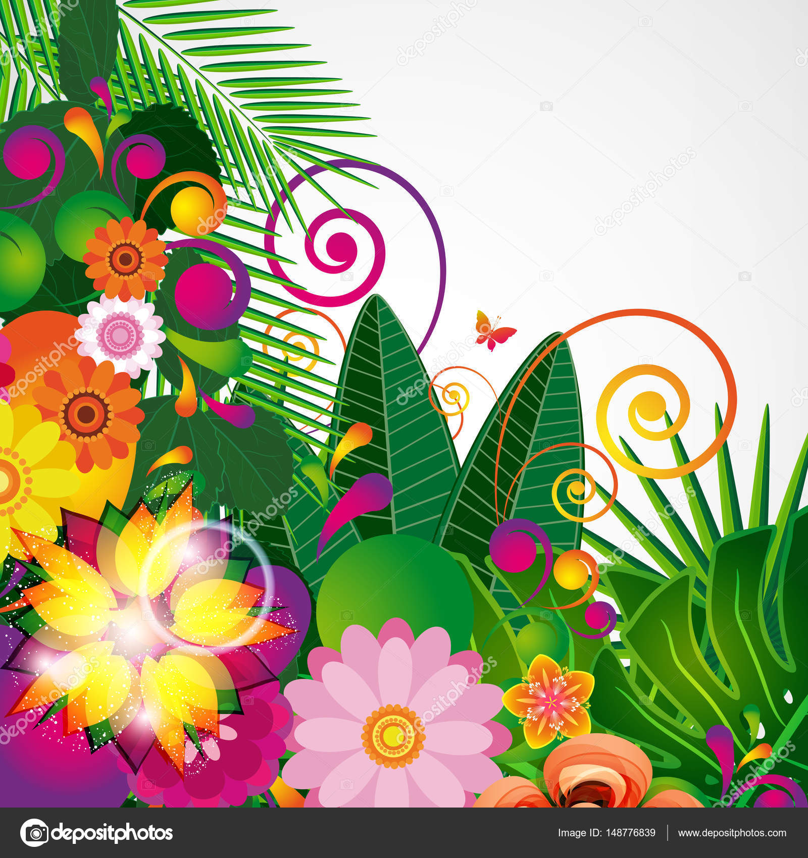Flowers spring design background, floral pattern. Stock Vector Image by ...