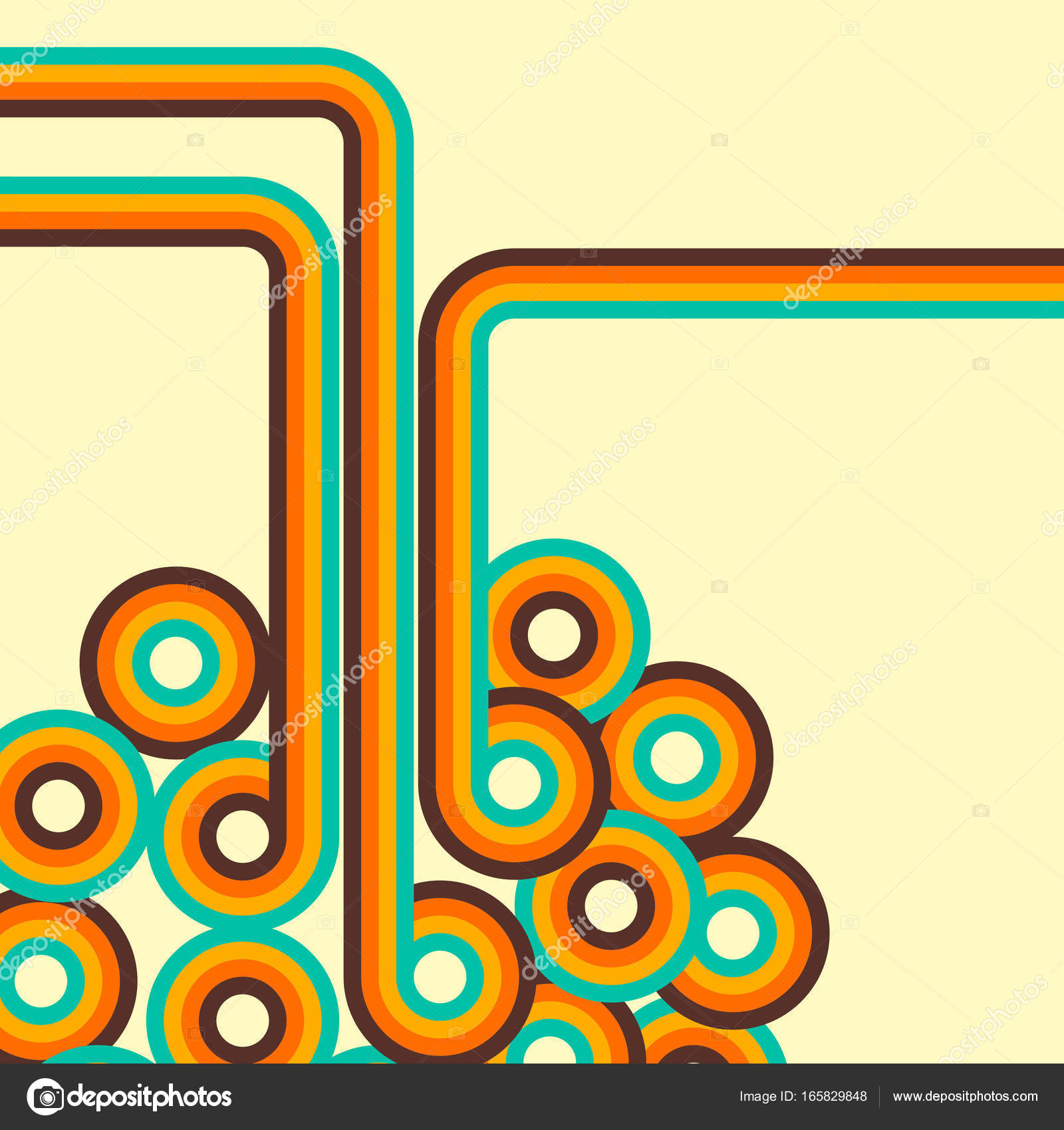 Abstract retro background, digital lines and circles, design70s. Stock Vector by ©OlgaYakovenko ...