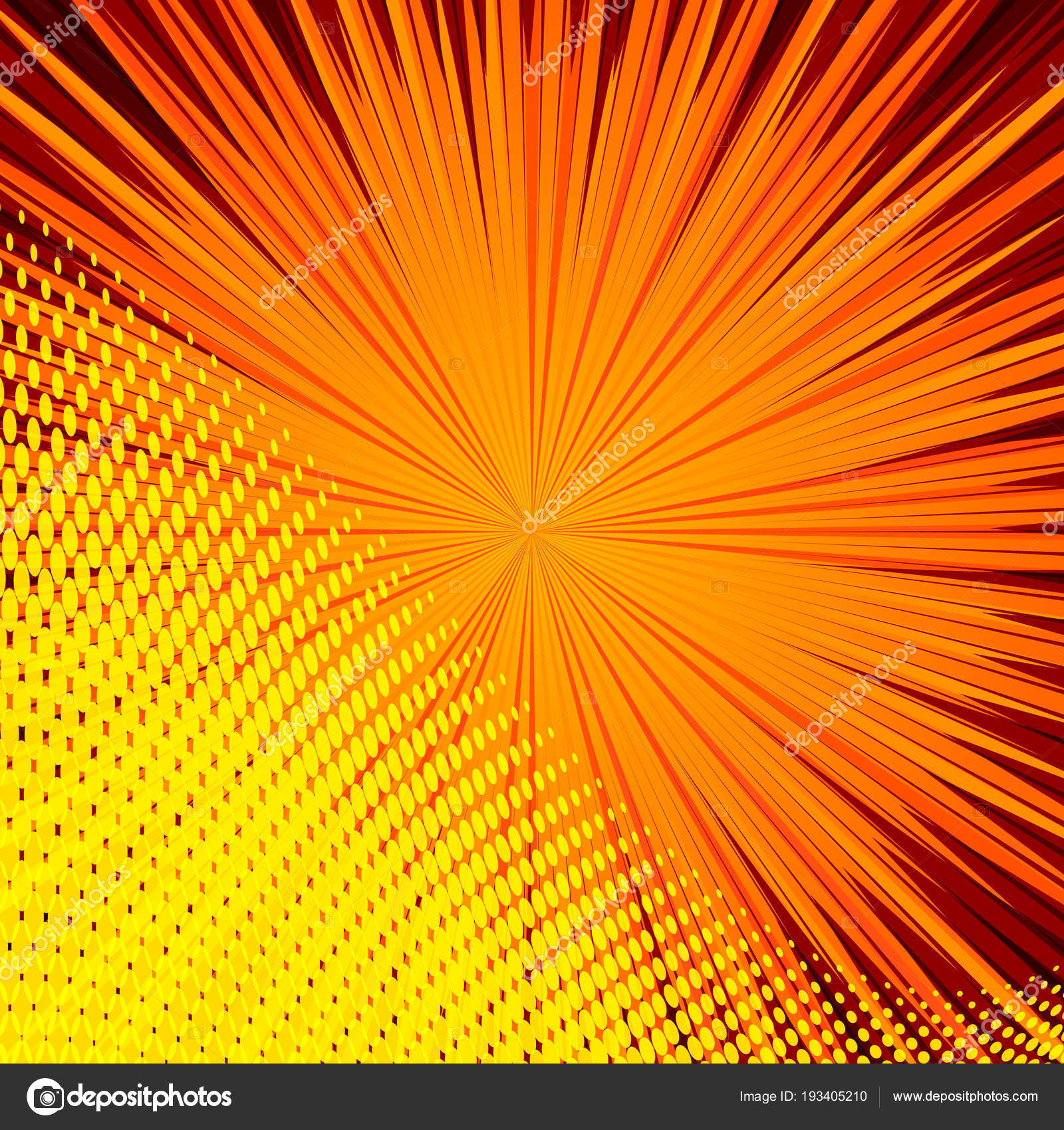 Abstract Comic Orange Background Style Pop Art Design Retro Burst Stock ...