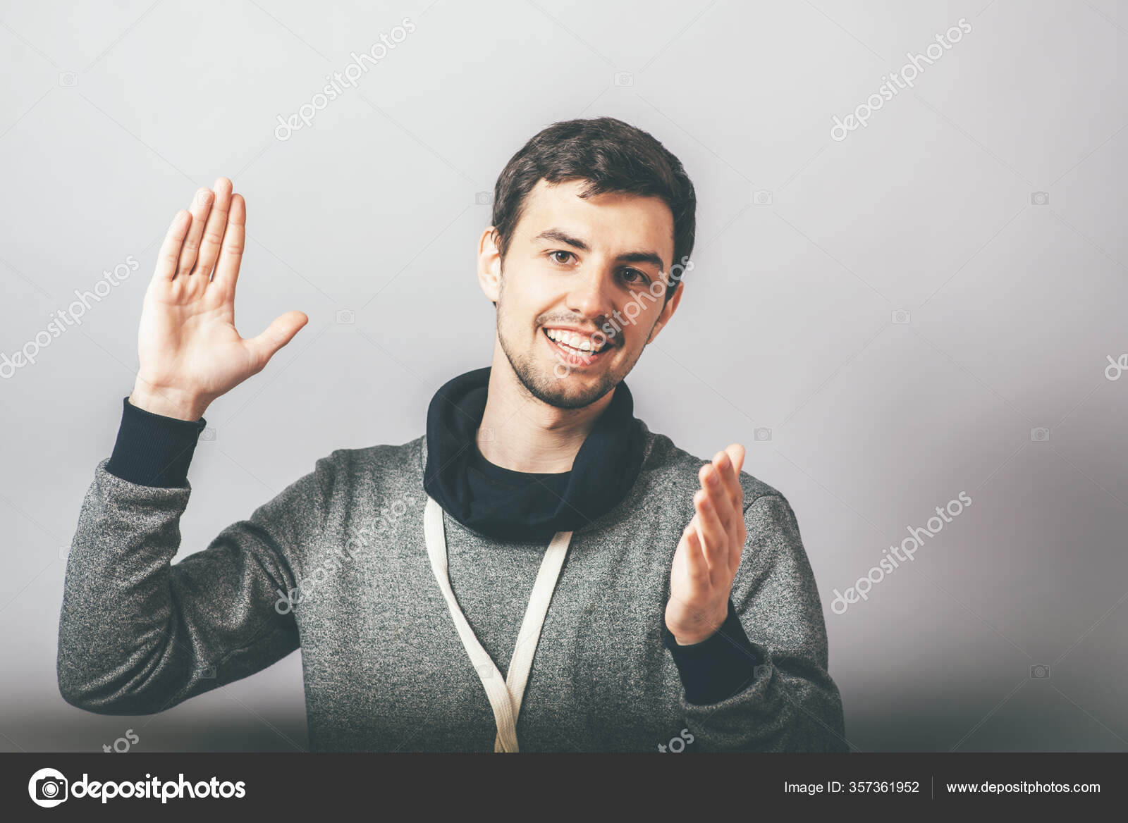 Man Applauding Photo Studio Background Stock Photo by ©file404 357361952