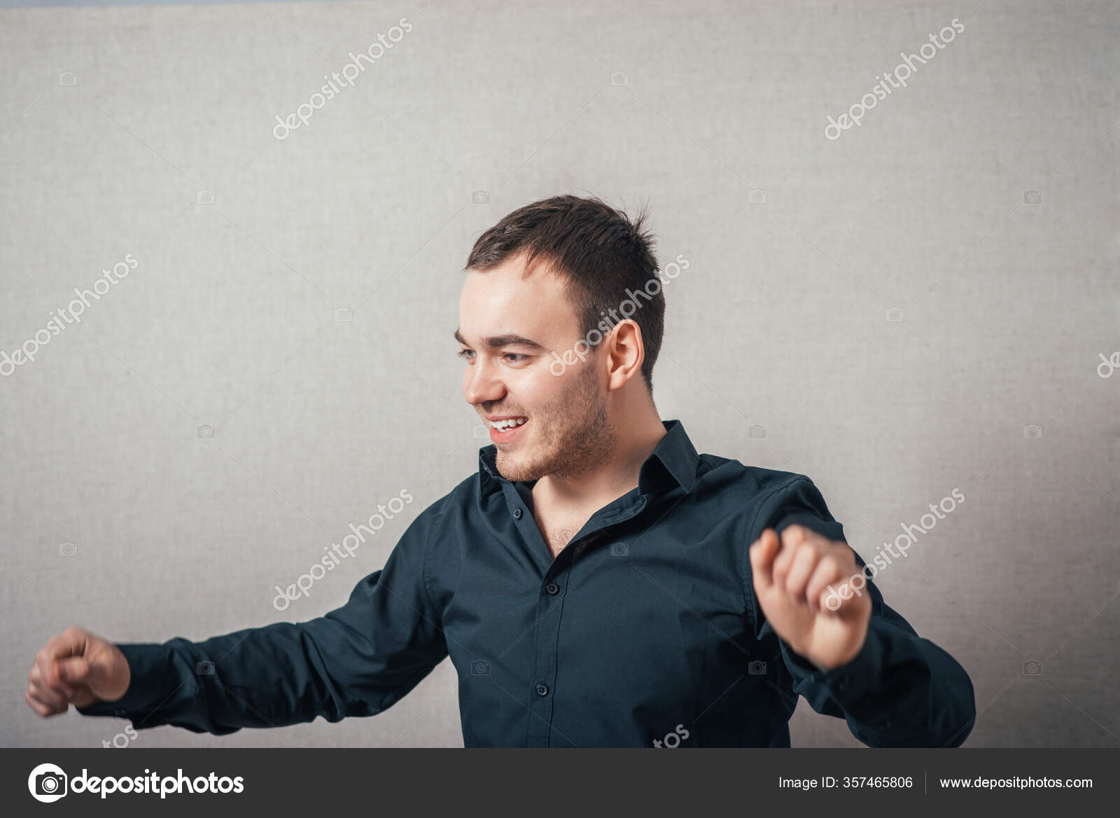 Man Dancing Joy Gray Background Stock Photo by ©file404 357465806