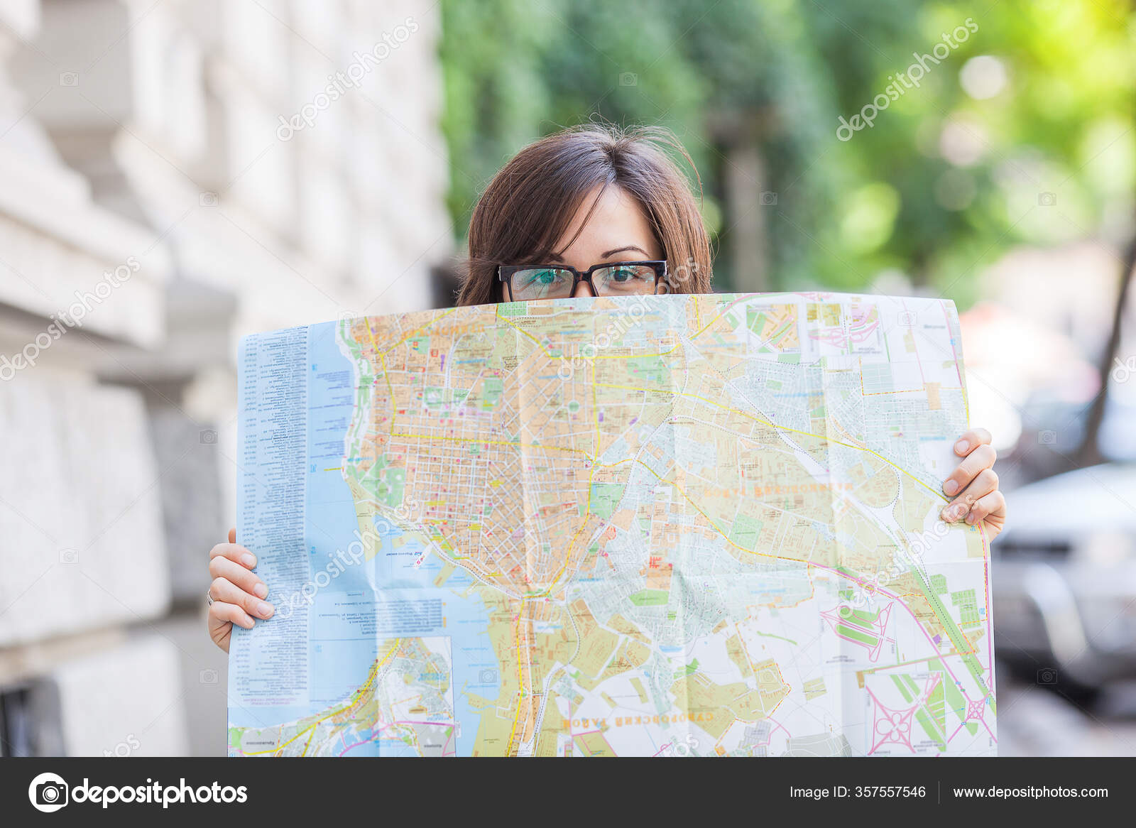 Girl Tourist Map Stock Photo by ©file404 357557546