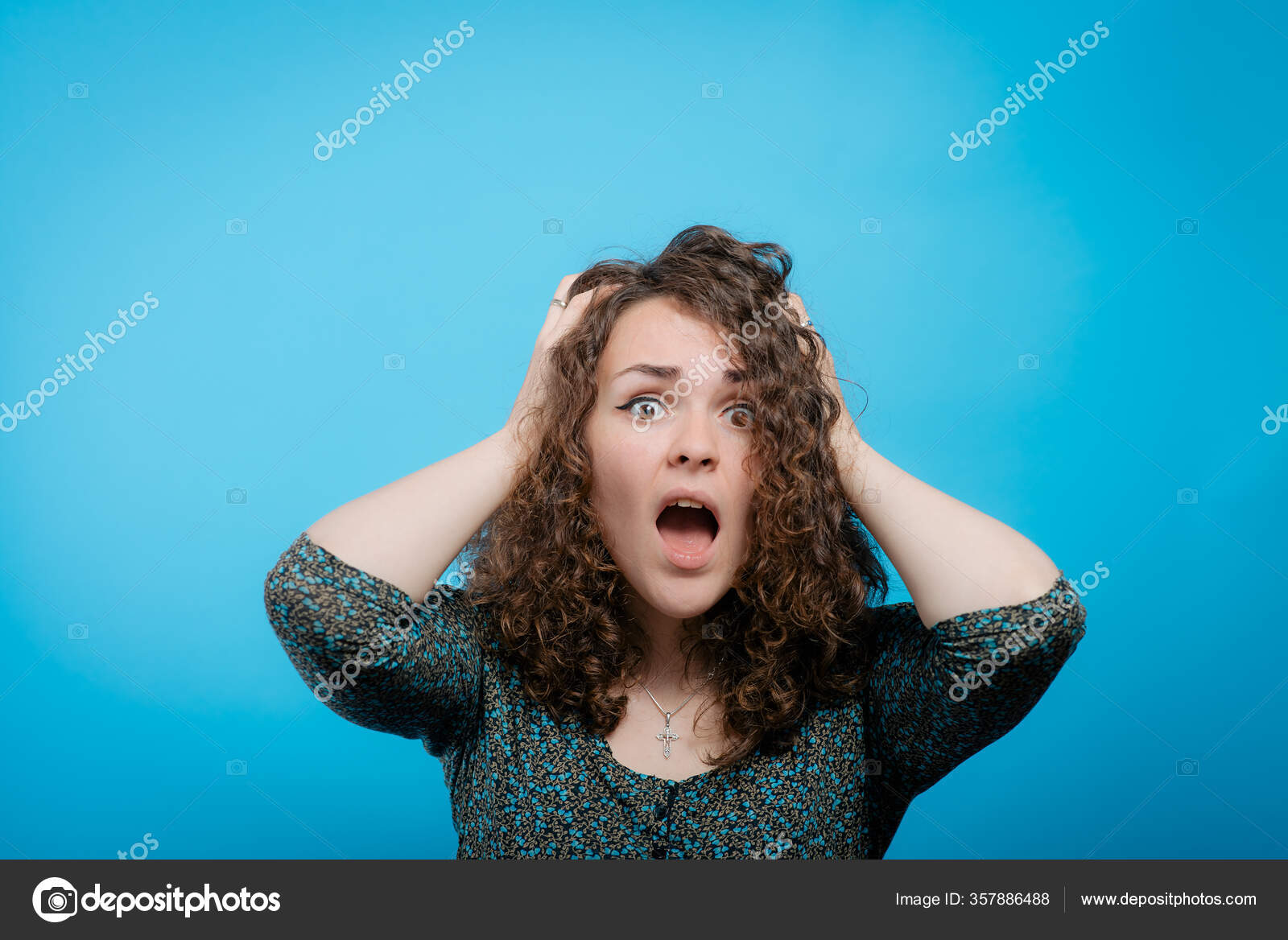 Despair Woman Studio Background Stock Photo by ©file404 357886488