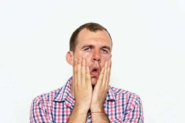 Despair Man Studio Background — Stock Photo © file404 #357890410