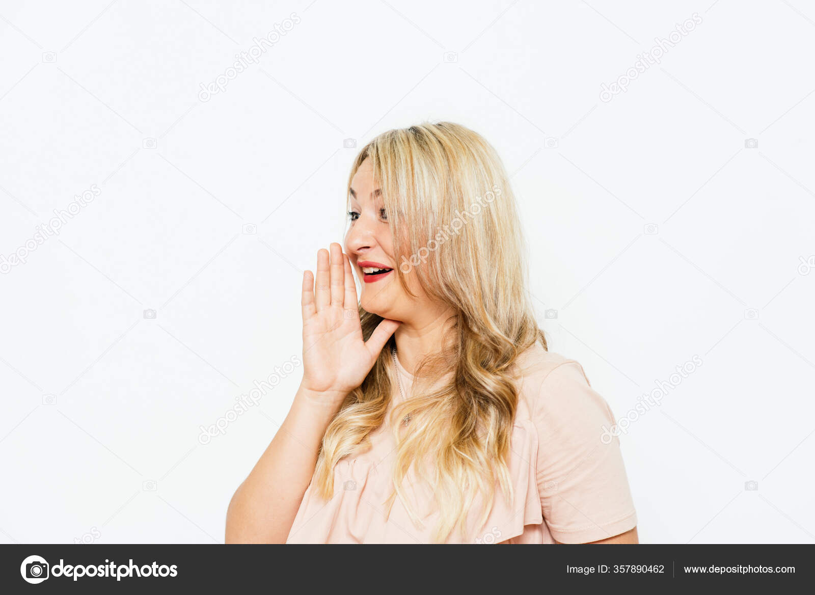 Call Someone Female Studio Background — Stock Photo © file404 #357890462