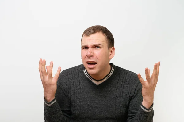 Despair Man Studio Background — Stock Photo © file404 #357890410