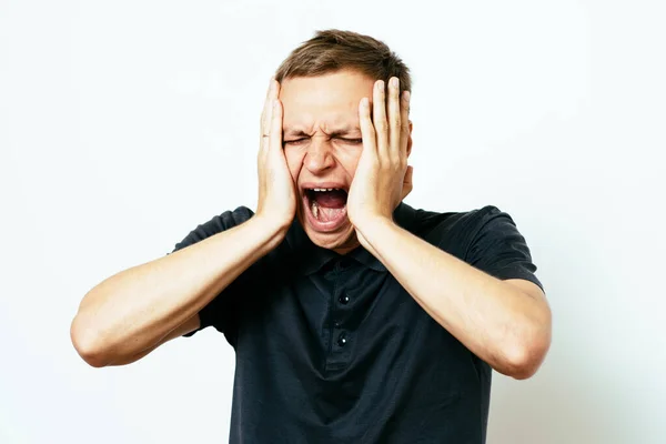 Despair Man Studio Background — Stock Photo © file404 #357890410