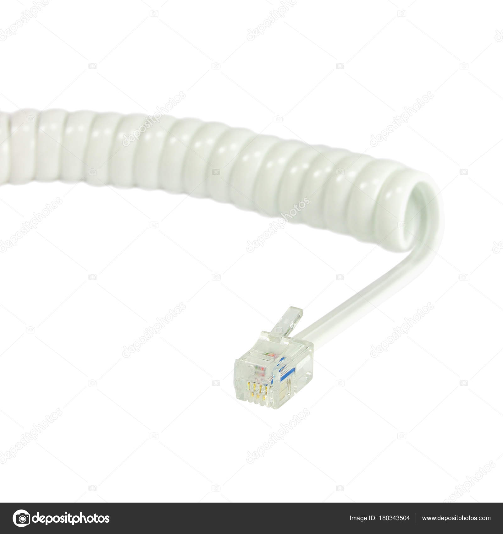 Cable de extensión de teléfono desconectado blanco, cable de alambre ...