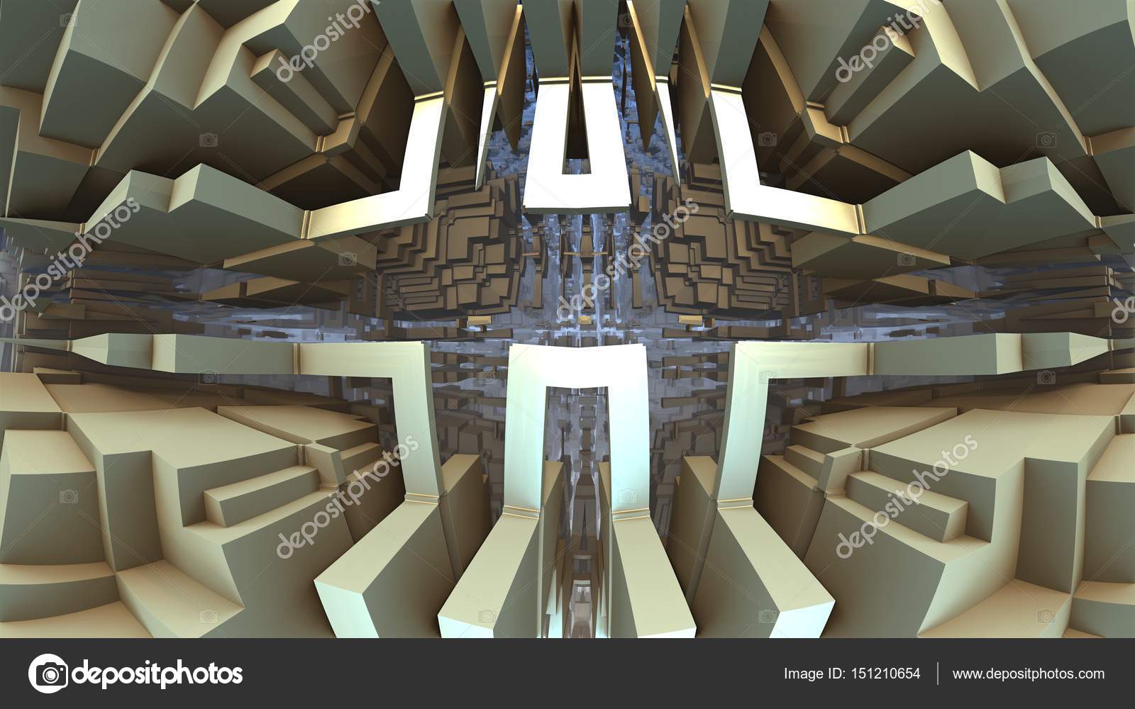 3D geometric shapes floating in space, 3D Labyrinth or Maze Stock Photo ...