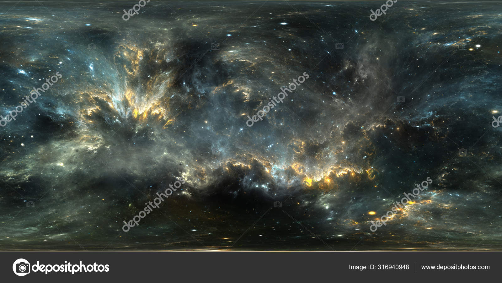Space background with nebula and stars. Panorama, environment 360 HDRI ...