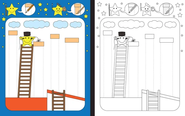 Preschool Worksheet Practicing Fine Motor Skills Tracing Dashed Lines ...