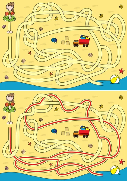 Beach maze Vector Art Stock Images | Depositphotos