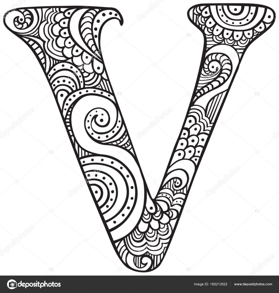 Lettre illustrée V Vecteur par ©nahhan 165213522