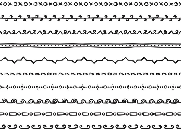 Ink hand-drawn vector line border set. — Stock Vector © geo-grafika ...