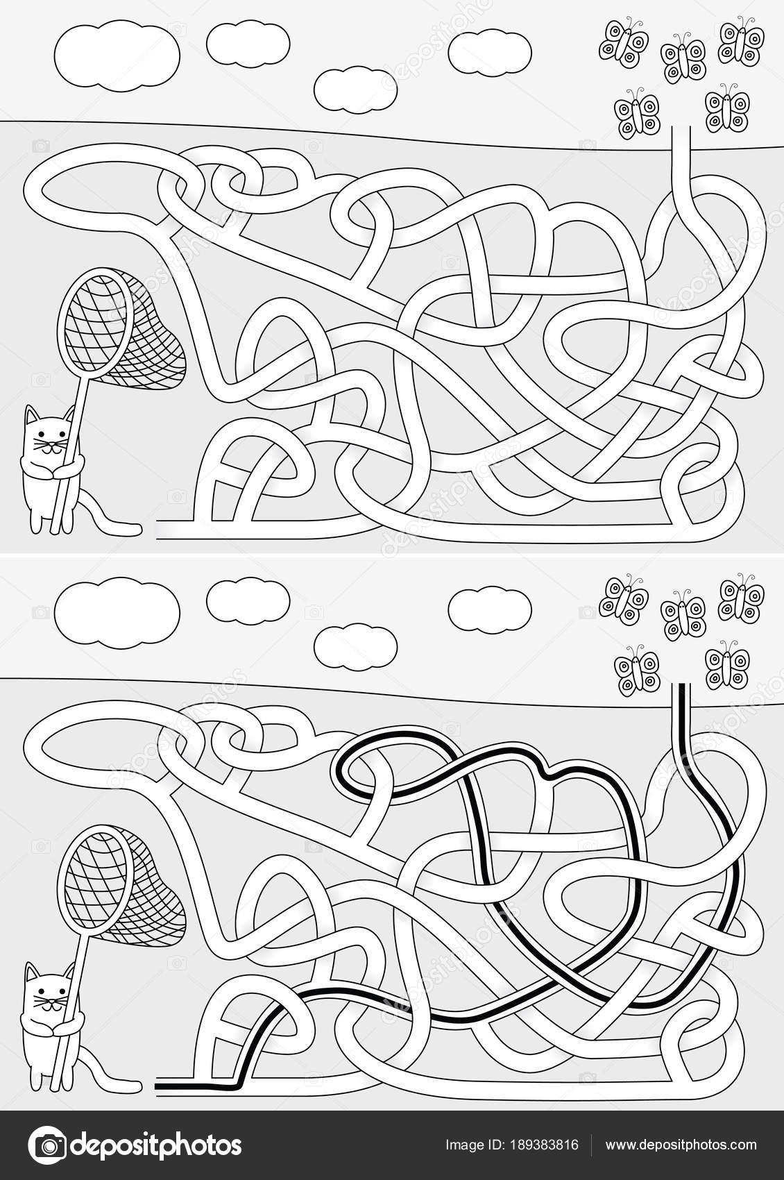 Little cat maze Stock Vector Image by ©nahhan #189383816