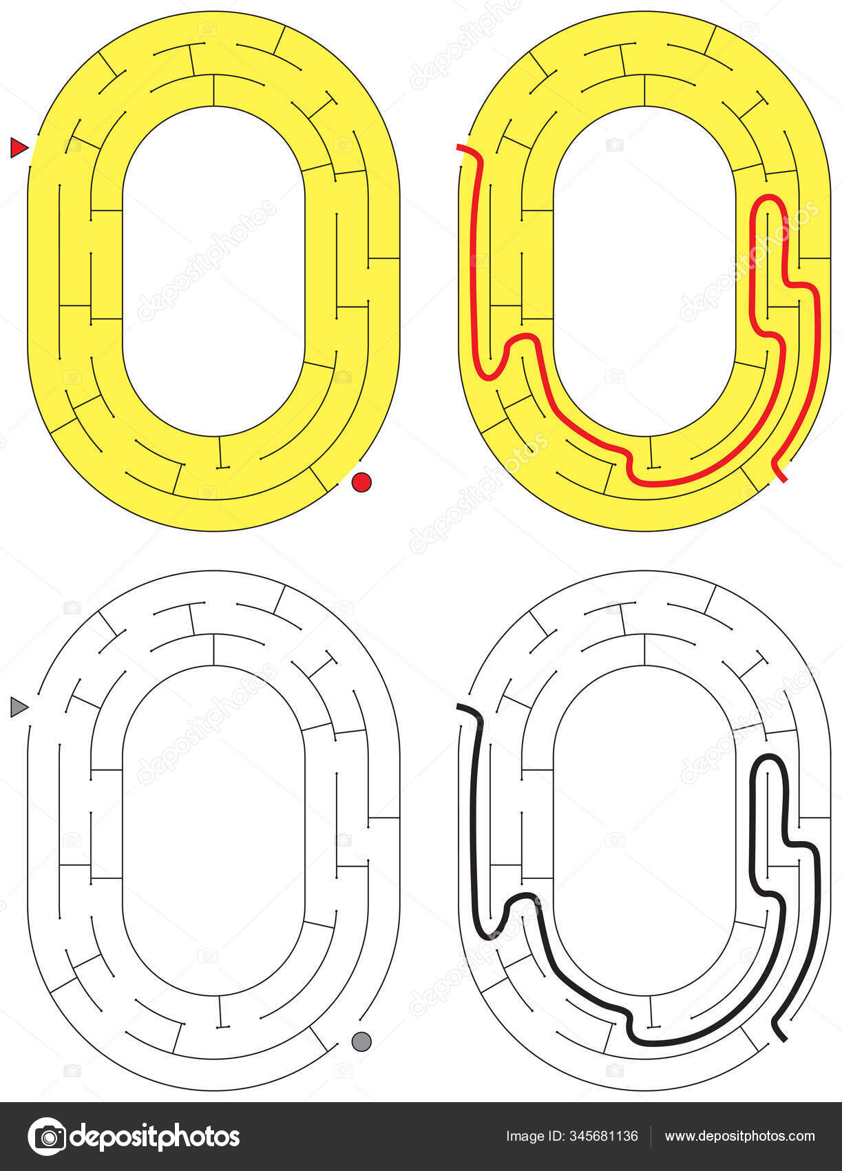 Easy number maze - number 0 Stock Vector Image by ©nahhan #345681136 Easy number maze - number 0 Stock Vector Image by ©nahhan #345681136