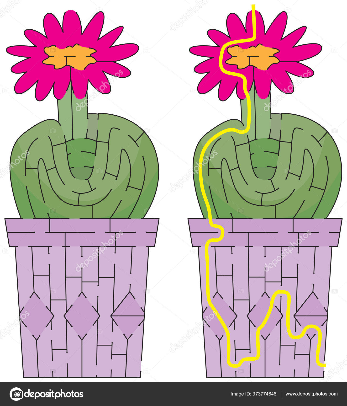 Succulent Maze Kids Solution Stock Vector by ©nahhan 373774646