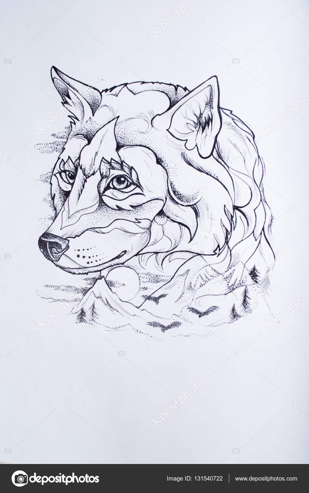 Dog sketch in graph on a white background. Stock Illustration by ...