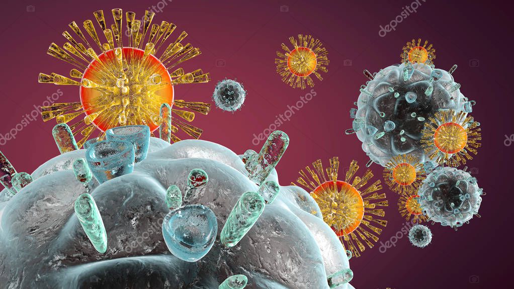 Immune System cells attacking a HIV Virus — Stock Photo © Spectral ...