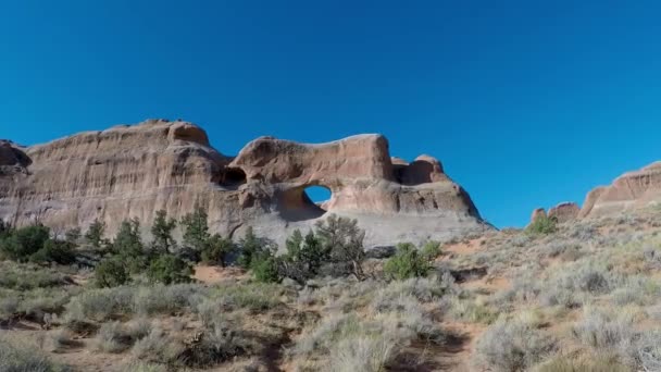 Tunnel Arch Arches National Park Utah Camera Pans Left Right — Stock ...