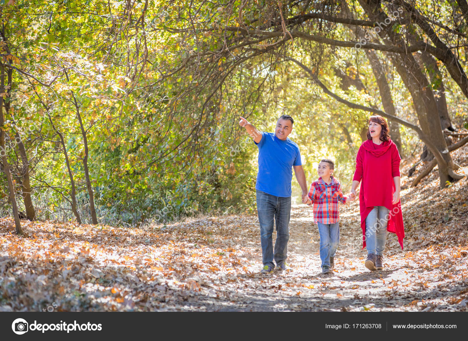 Hispanic Family Walking