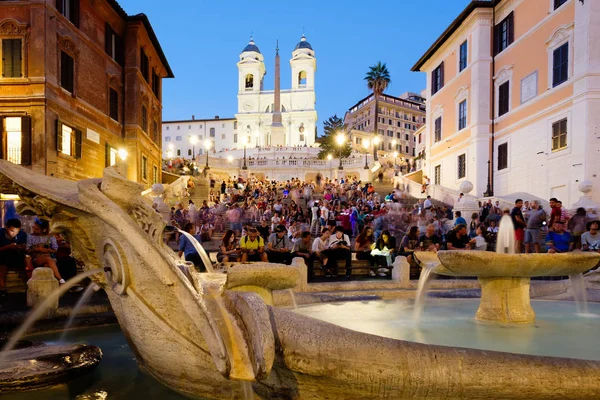 The famous Spanish Steps in Rome at sunset – Stock Editorial Photo ...