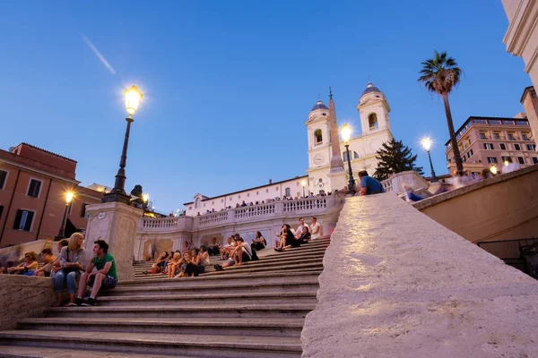 The famous Spanish Steps in Rome at sunset – Stock Editorial Photo ...