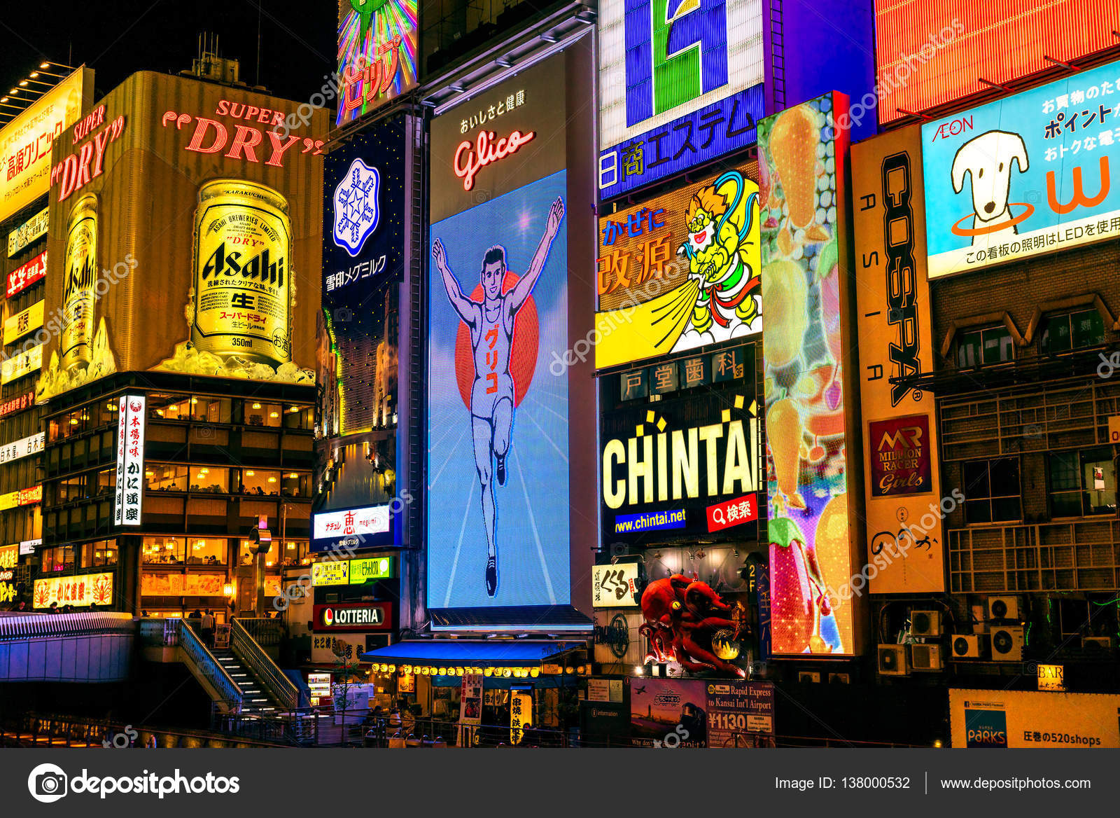 Dotonbori, Namba Osaka area, Osaka, Japan. – Stock Editorial Photo ...