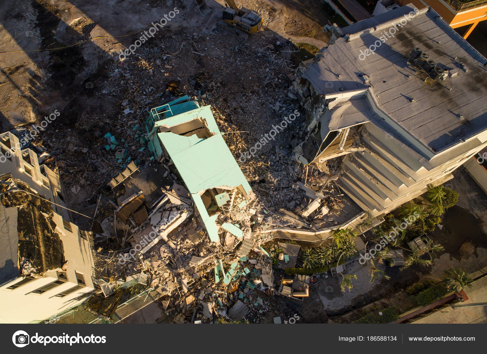 Building demolition rubble aerial drone image Stock Photo by ©felixtm ...
